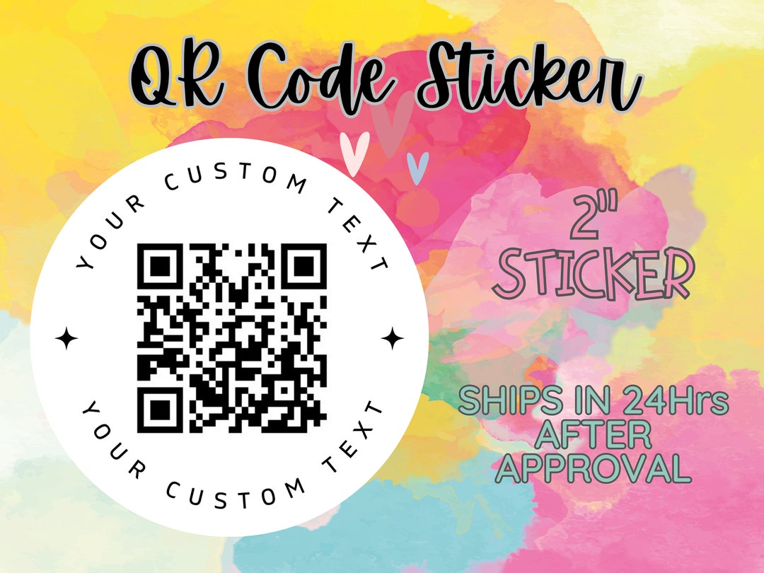 Custom Round QR Code Package Sticker | Custom Text Sticker | Business ...
