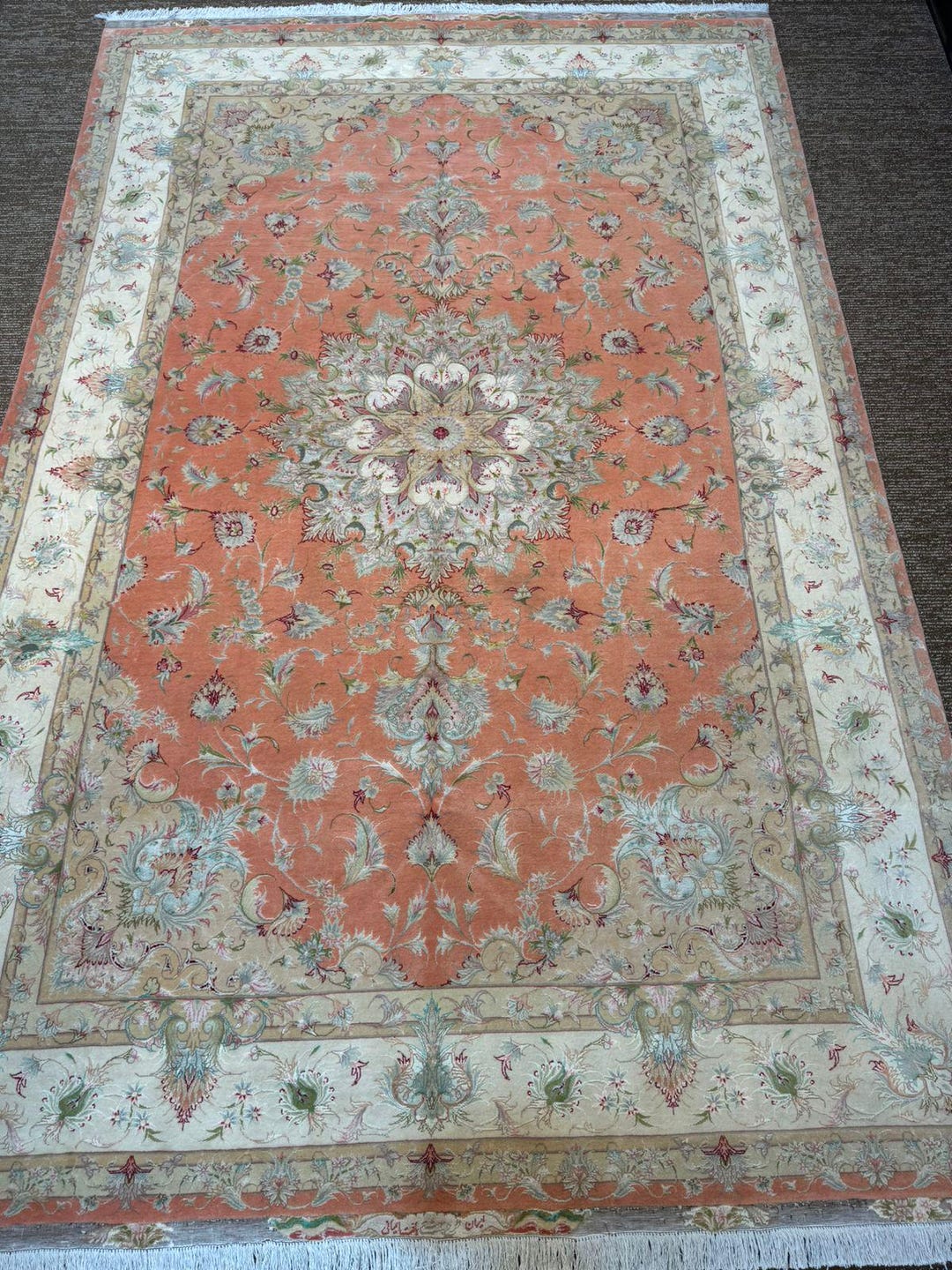 Persian Tabriz Silk & Wool Rug - 7x10 Ft Handmade Item, Luxury Oriental ...