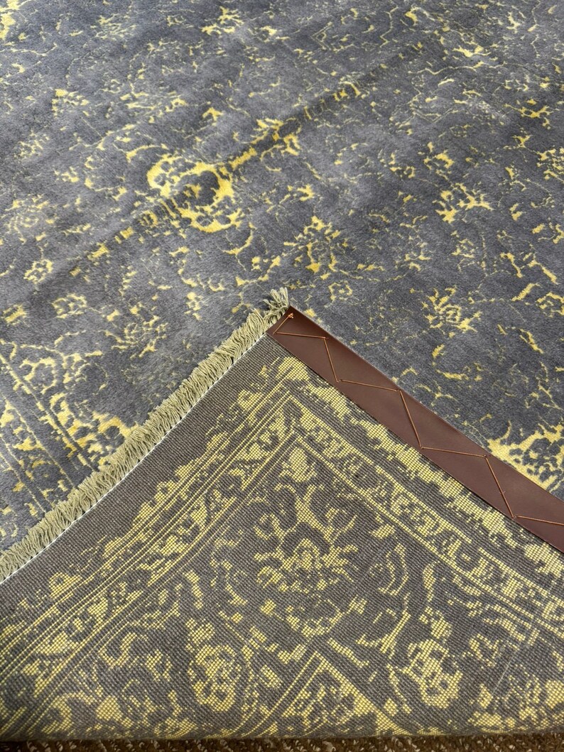 5x7 Modern Silk and Wool Persian Kashan Rug - Artisan Tribal Accent Rug ...