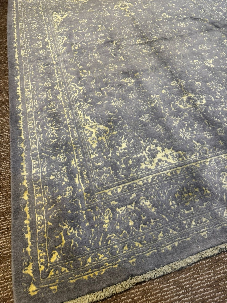 5x7 Modern Silk and Wool Persian Kashan Rug - Artisan Tribal Accent Rug ...