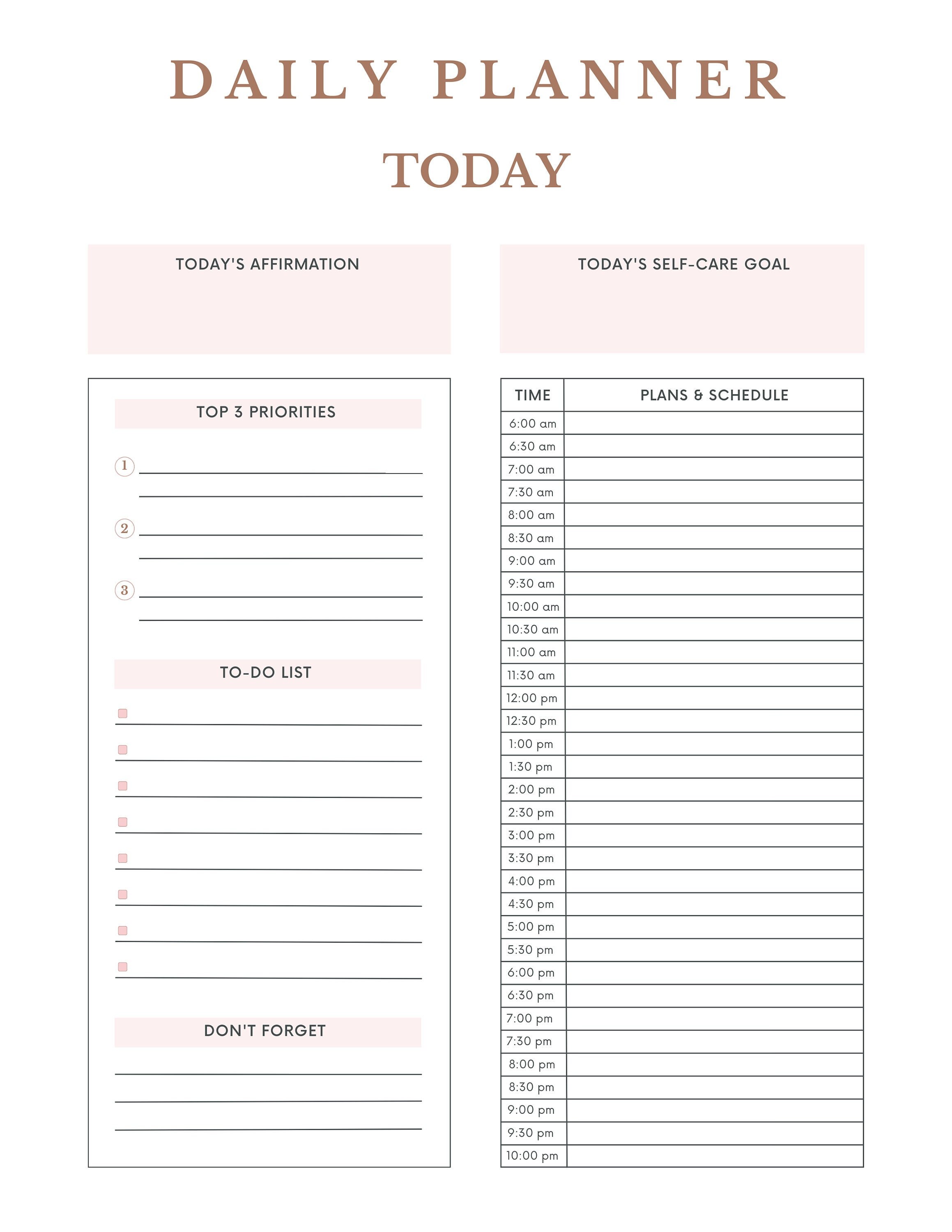 Daily Planner Scheduler Organiser - Etsy