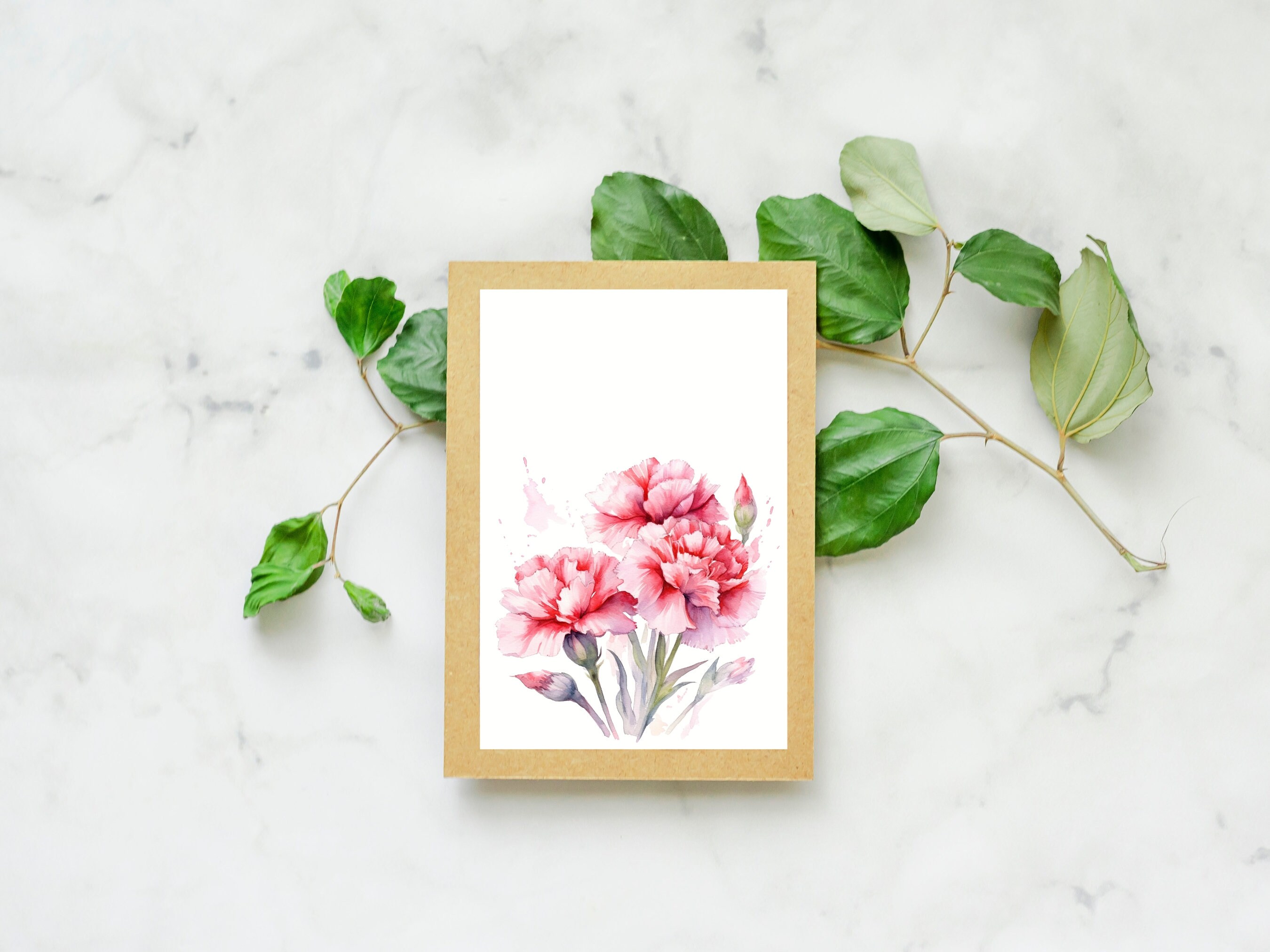 Watercolor Carnation Flowers Clipart Bundle Watercolor - Etsy