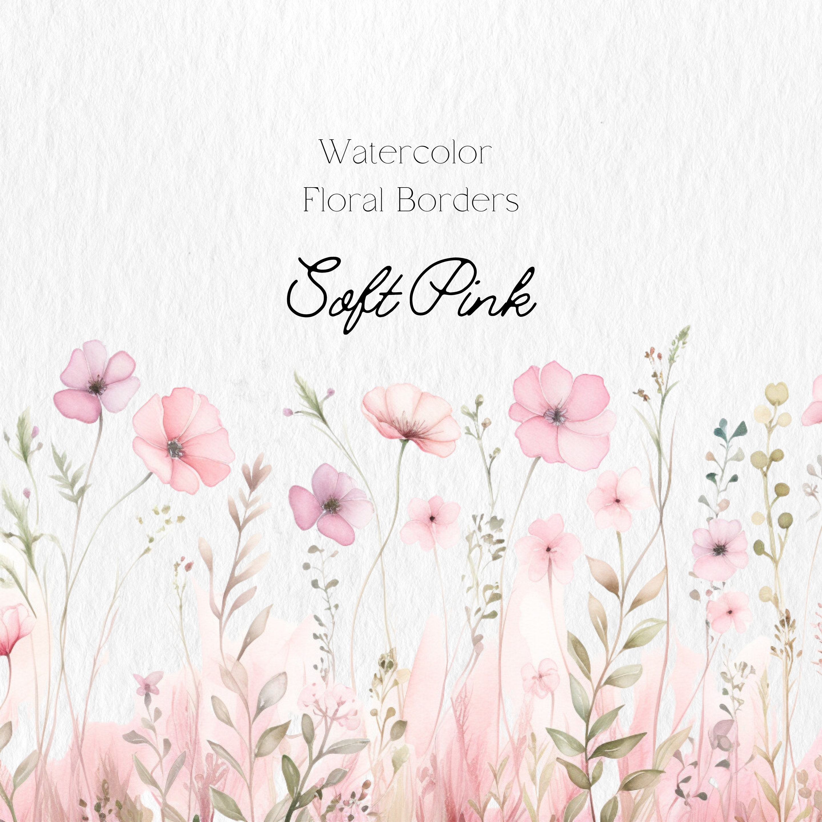 Watercolor Floral Clipart Soft Pink Flowers Png - Etsy