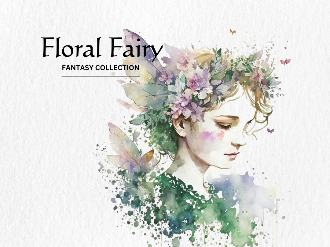 Watercolor Floral Fairy Clipart Bundle – Fantasy PNG (digital Download ...