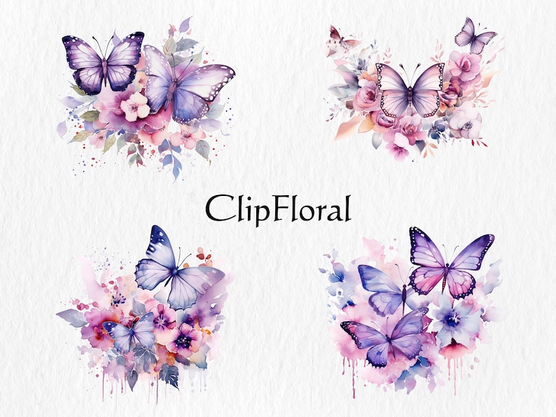 Watercolor Butterflies Clipart Bundle Watercolor Butterflies - Etsy