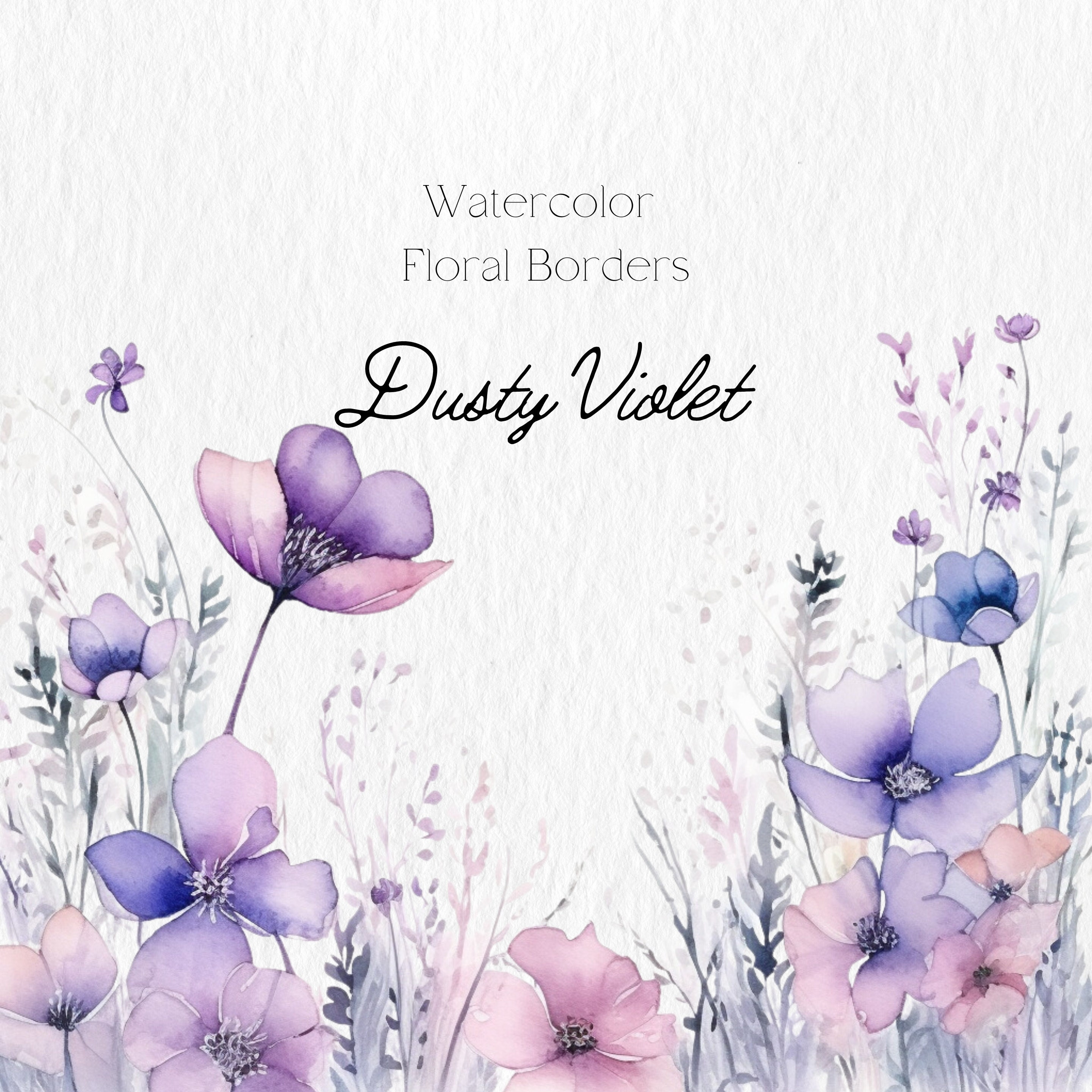 Purple Vintage Flower Border