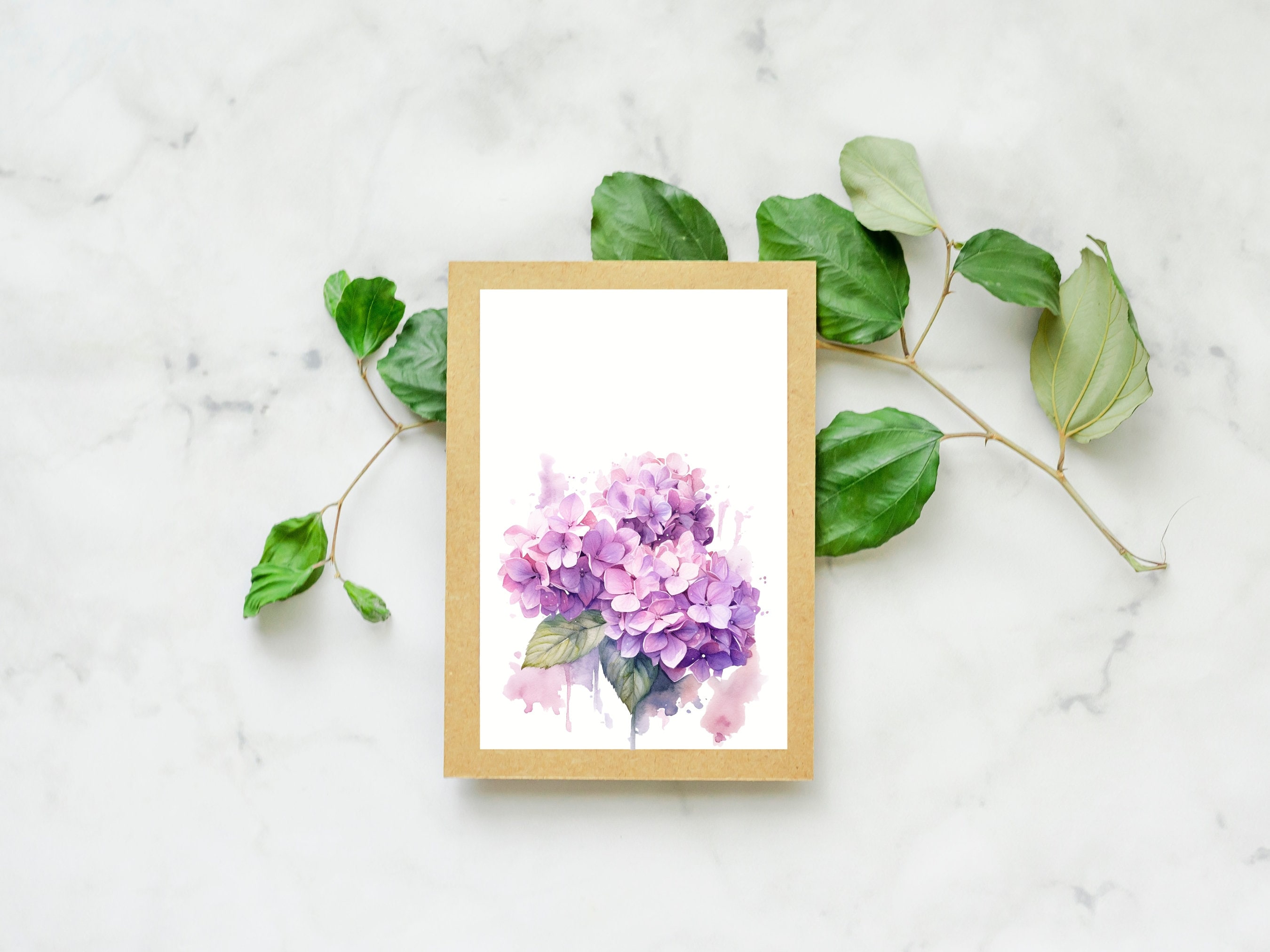 Watercolor Purple Hydrangea Flowers Clipart Bundle Watercolor Hydrangea ...