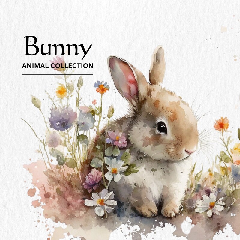 Watercolor Bunny - Etsy