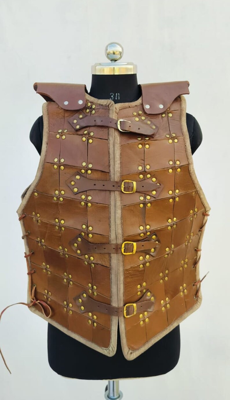 Medieval Warrior Brown Leather Chest Armor, Cosplay Festival Party ...