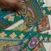 Vintage Indian Embroidery Work Scrap Fabric Boho Beaded Scrap Fabric ...