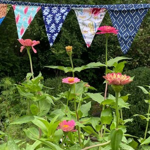 Vintage Colorful Bunting Garland Banner Hand Printed Cotton Bunting ...
