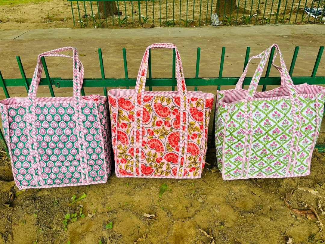 Large Quilted Tote Bag for Women, Travel Tote Bag, Grocery Shopping ...