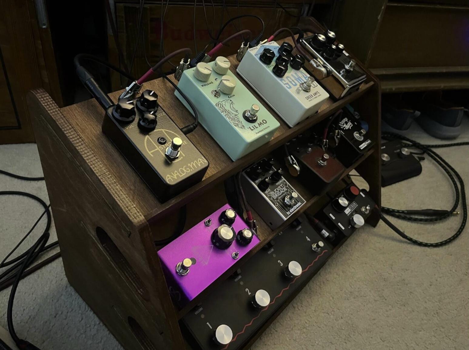 UPDATED 2025: 3 Platform Studio Desktop Pedalboard Kit for Recording Artists, All Wood Joints ...