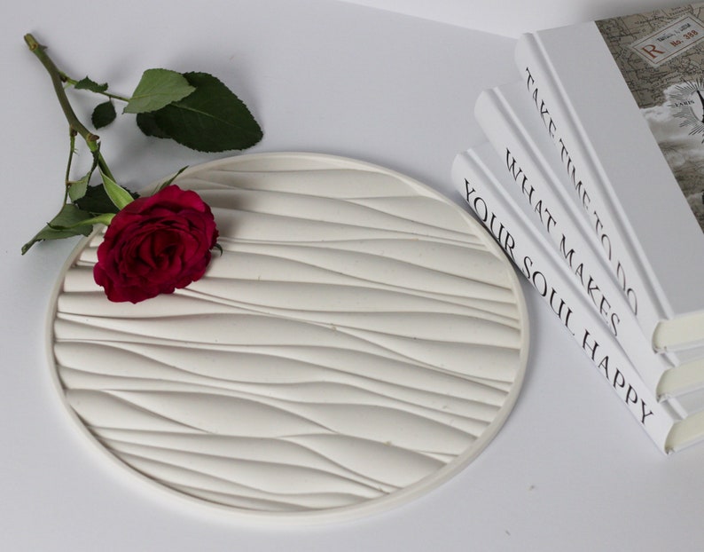 Large Wave Tray Decor Table Tray | Large Plate Stone Jesmonite ...
