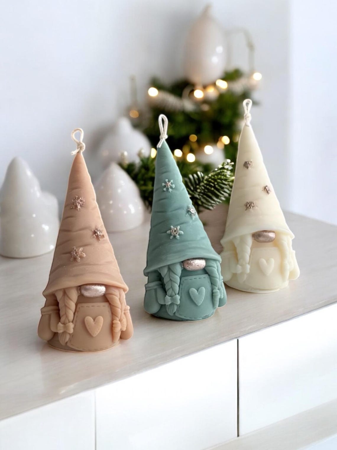 Gnome Christmas Candle Decoration Gonk Candle Christmas Ornaments ...