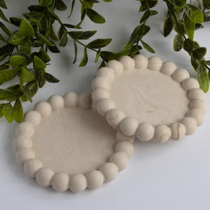 Marble Beige Bubble Coaster Set 2 | Neutral Homeware Drink Coasters ...