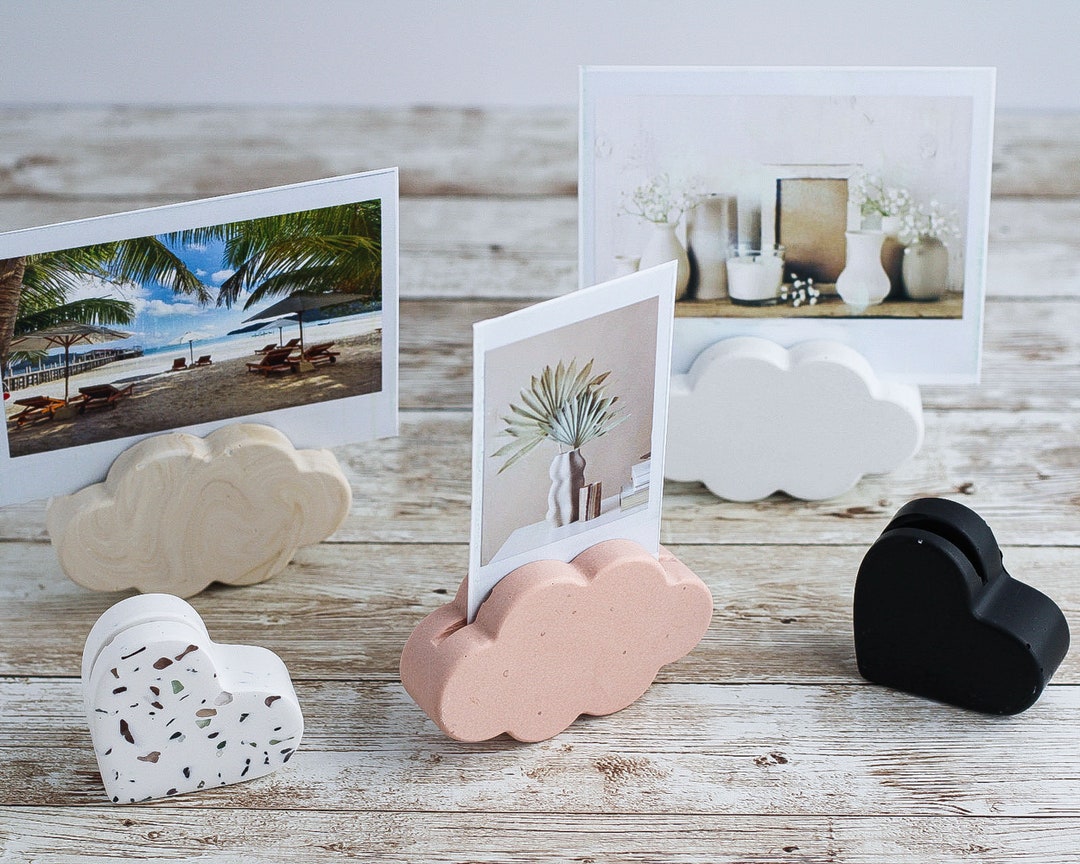 Polaroid Photo Holder Cloud and Heart Set 2 | Stone Place Card Holder ...