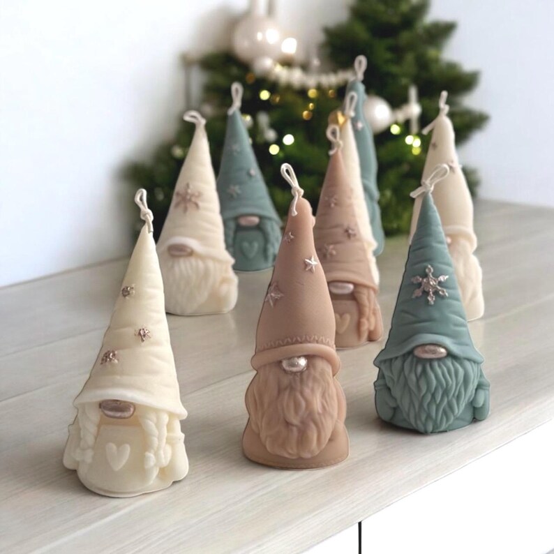 Gnome Christmas Candle Decoration Gonk Candle Christmas Ornaments ...