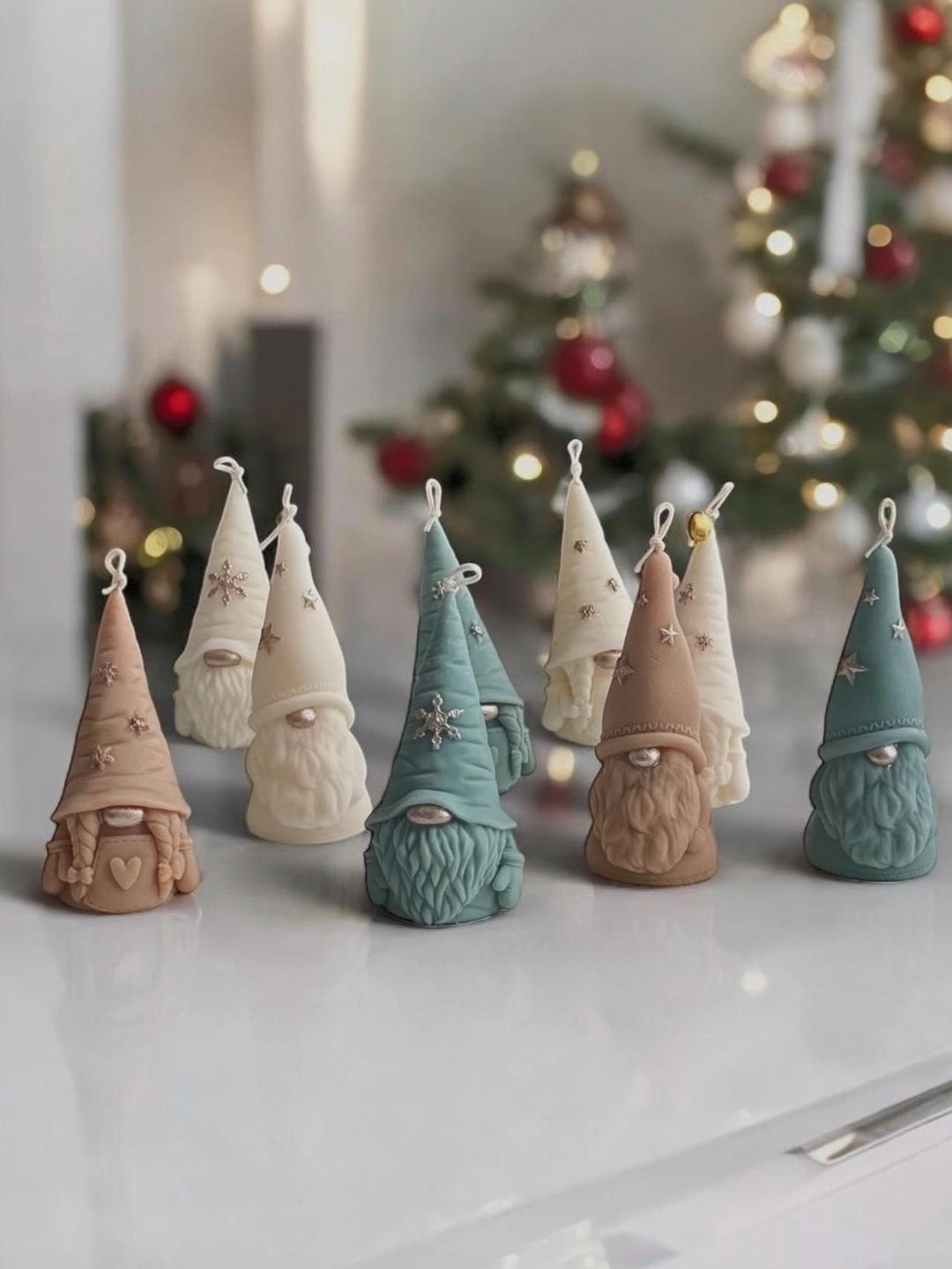 Gnome Christmas Candle Decoration Gonk Candle Christmas Ornaments ...