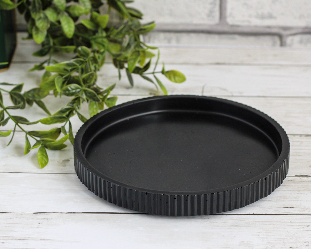 Black Ribbed Decorative Tray Stone | Shelf Decor | Homeware Display ...