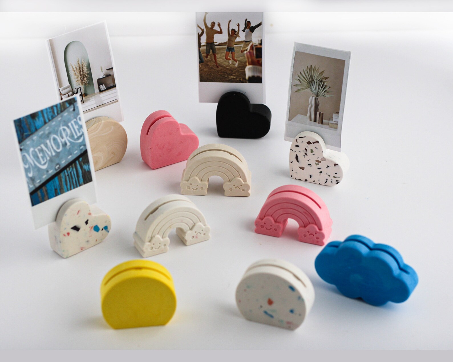 Polaroid Photo Holder Set 2 Colourful Photo & Place Card Holder Wedding ...