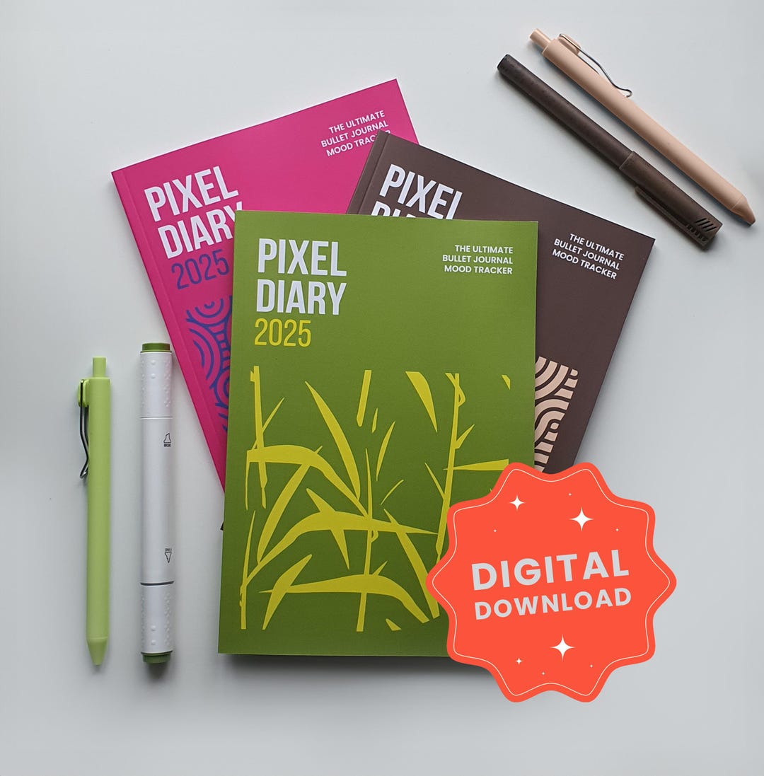 Pixel Diary DIGITAL DOWNLOAD, A Year in Pixels Tracker, Bullet Journal ...