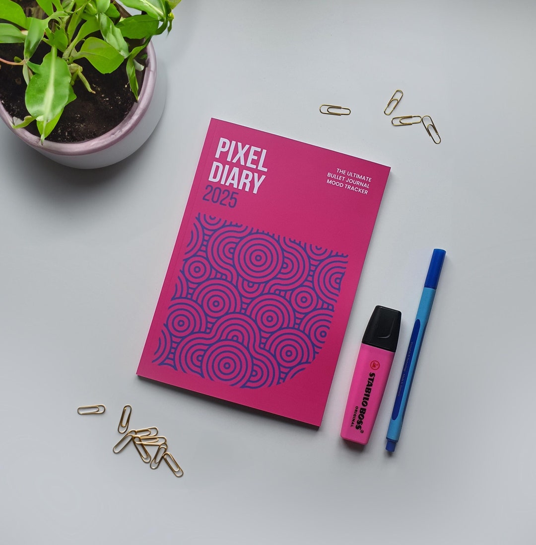 Pixel Diary PINK, A Year in Pixels Tracker, Bullet Journal, Track ...