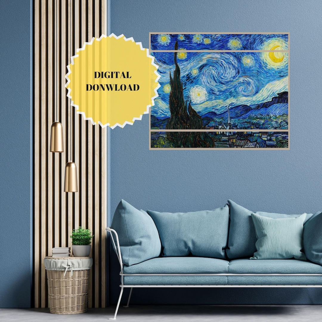 Vincent Van Gogh Starry Night Print, Famous Printable Vintage Art Print ...