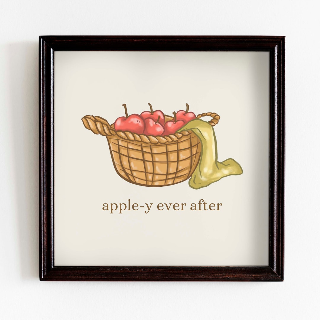 Apple-y Ever After Print, Square Print, Cute Print, Quirky Poster ...