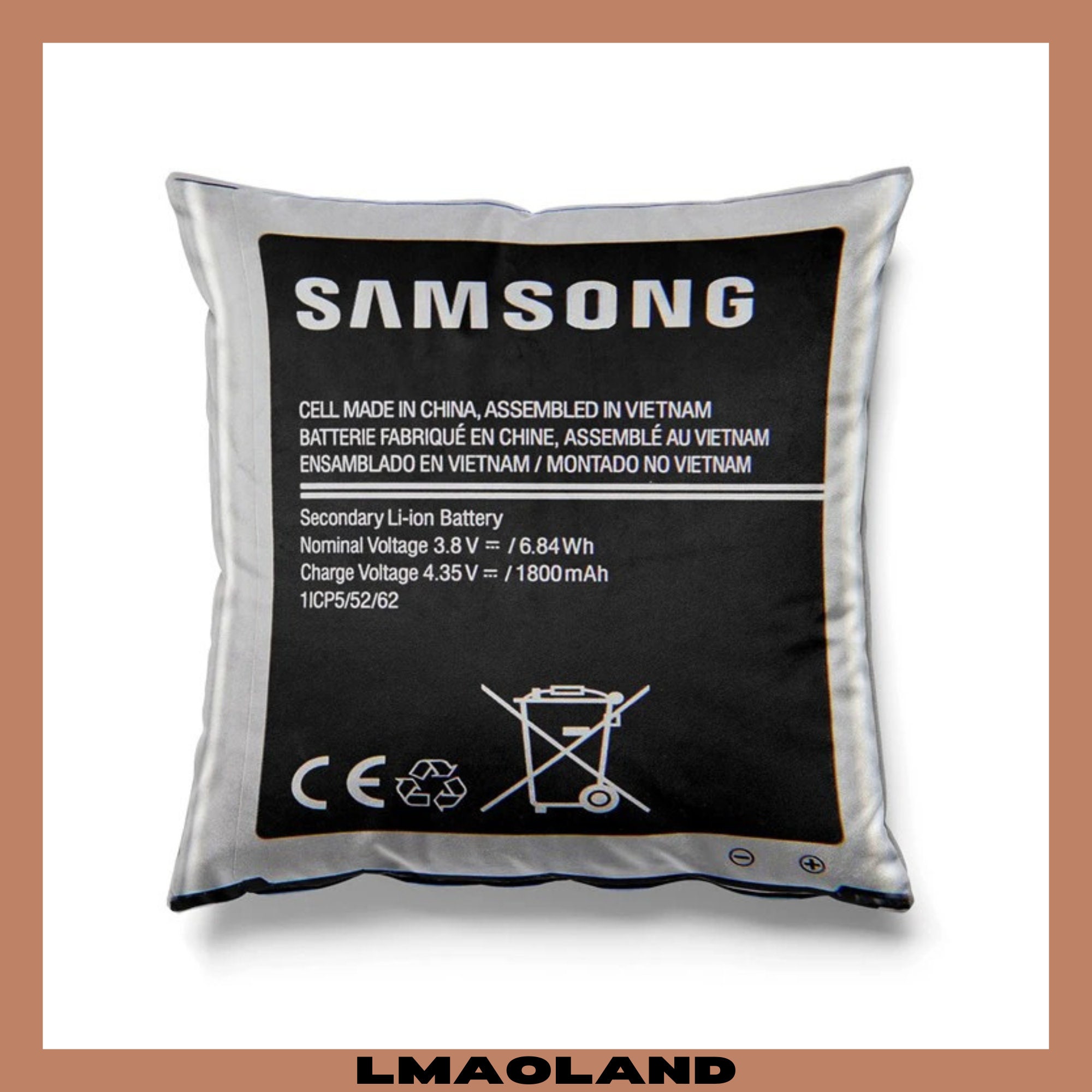 Samsong Exploding Battery Pillow Cover Funny Pillows - Etsy