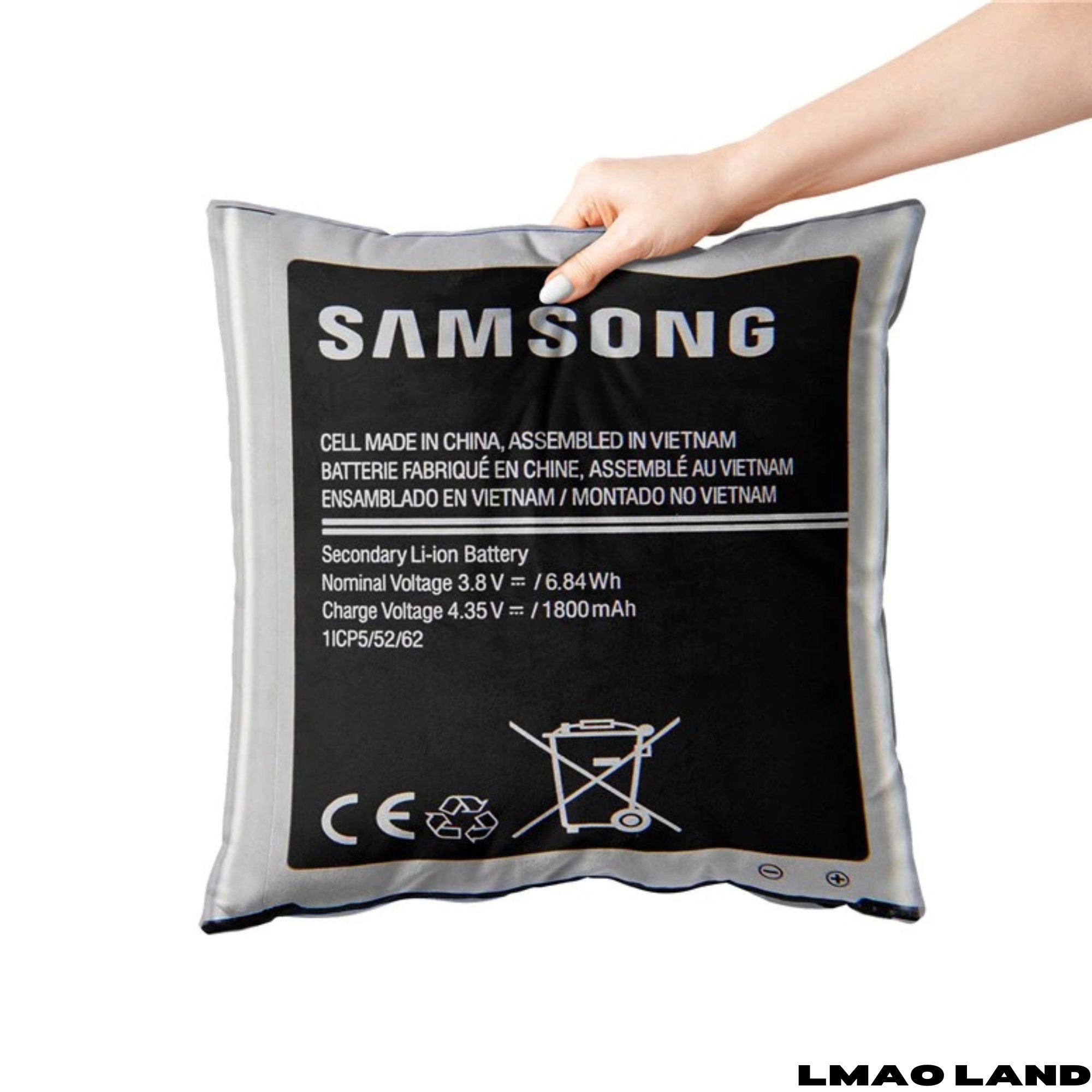 Samsong Exploding Battery Pillow Cover Funny Pillows Explosive Battery ...
