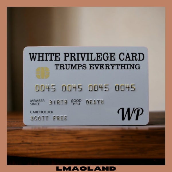 White Privilege Card - Etsy
