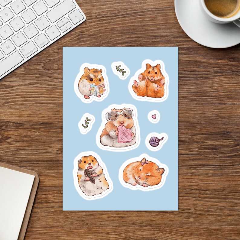 Hand Drawn Hamster Sticker Sheet 2, Pet Sticker, Hamster Sticker ...