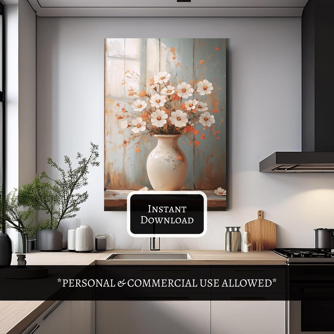 Farmhouse Kitchen Wall Art Kitchen Farmhouse Flower Wall Decor ...