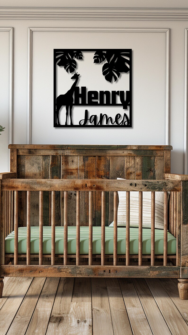 Custom Giraffe Nursery Name Sign Giraffe Custom Name Nursery Decor ...