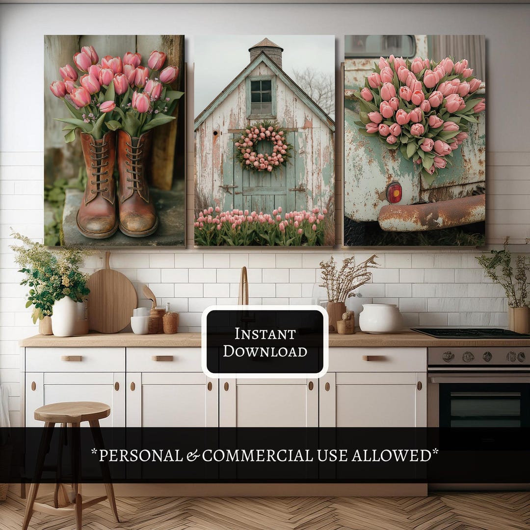 Kitchen Farmhouse Wall Decor Kitchen Prints Set of 3 Farmhouse Wall Art ...
