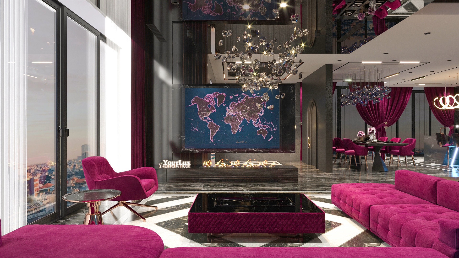 Acrylic Glass World Map Luxury World Map Digital Wall Art High - Etsy