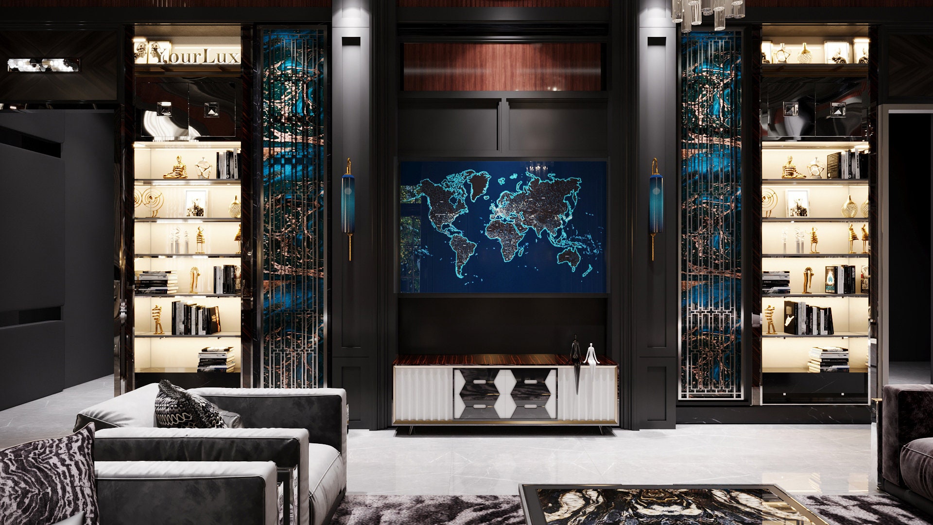 Acrylic Glass World Map Luxury World Map Digital Wall Art High - Etsy
