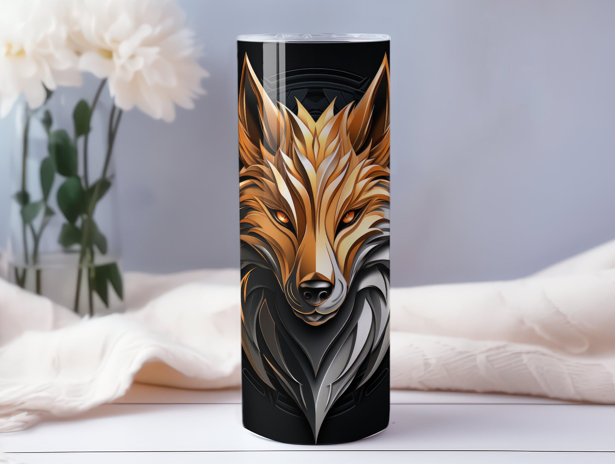 Seamless Gold Wolf Tumbler Wrap Instant Digital Download 300 - Etsy