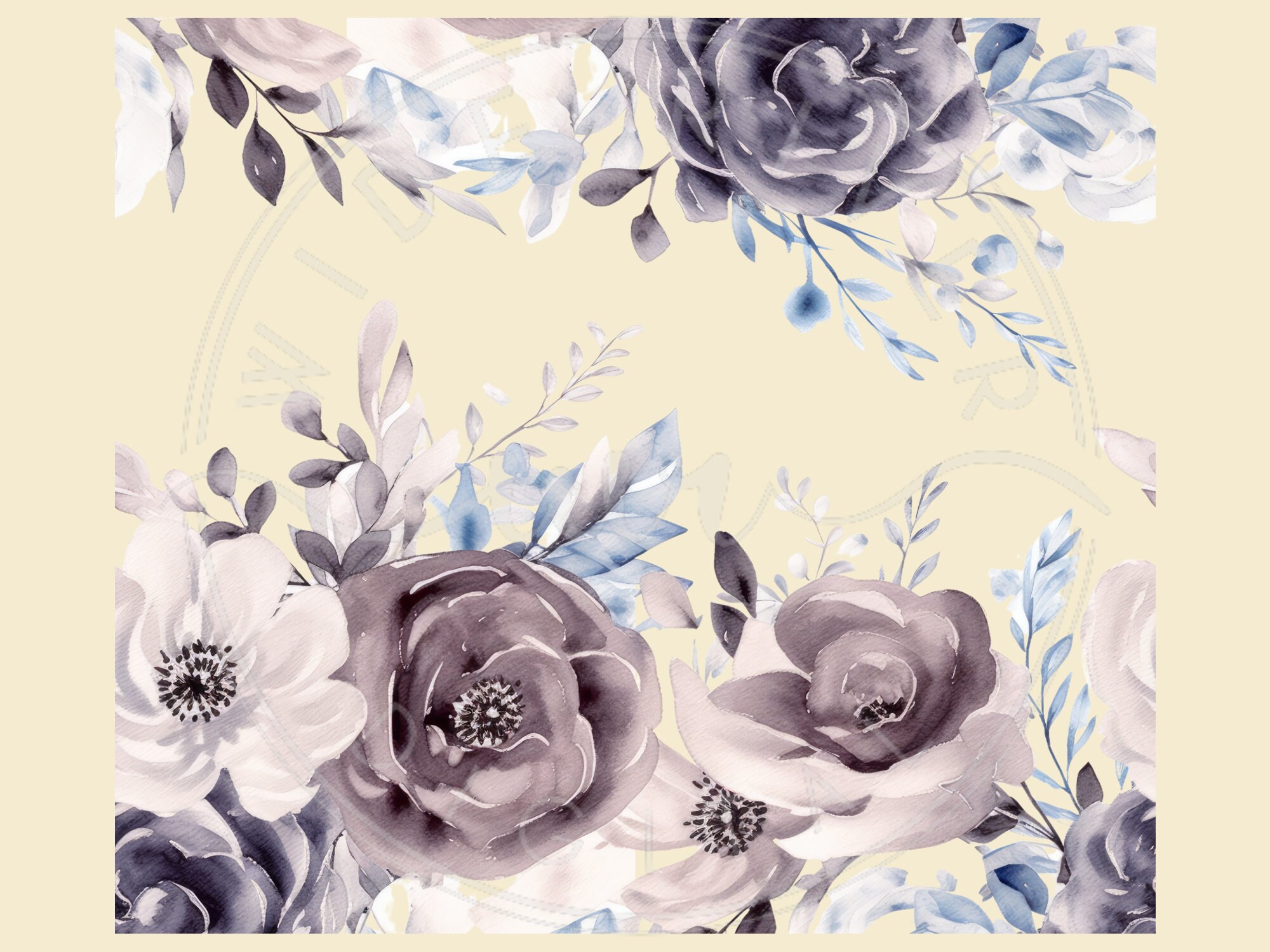 Seamless Dusty Blue Tumbler Wrap, Instant Digital Download, 300 DPI PNG ...