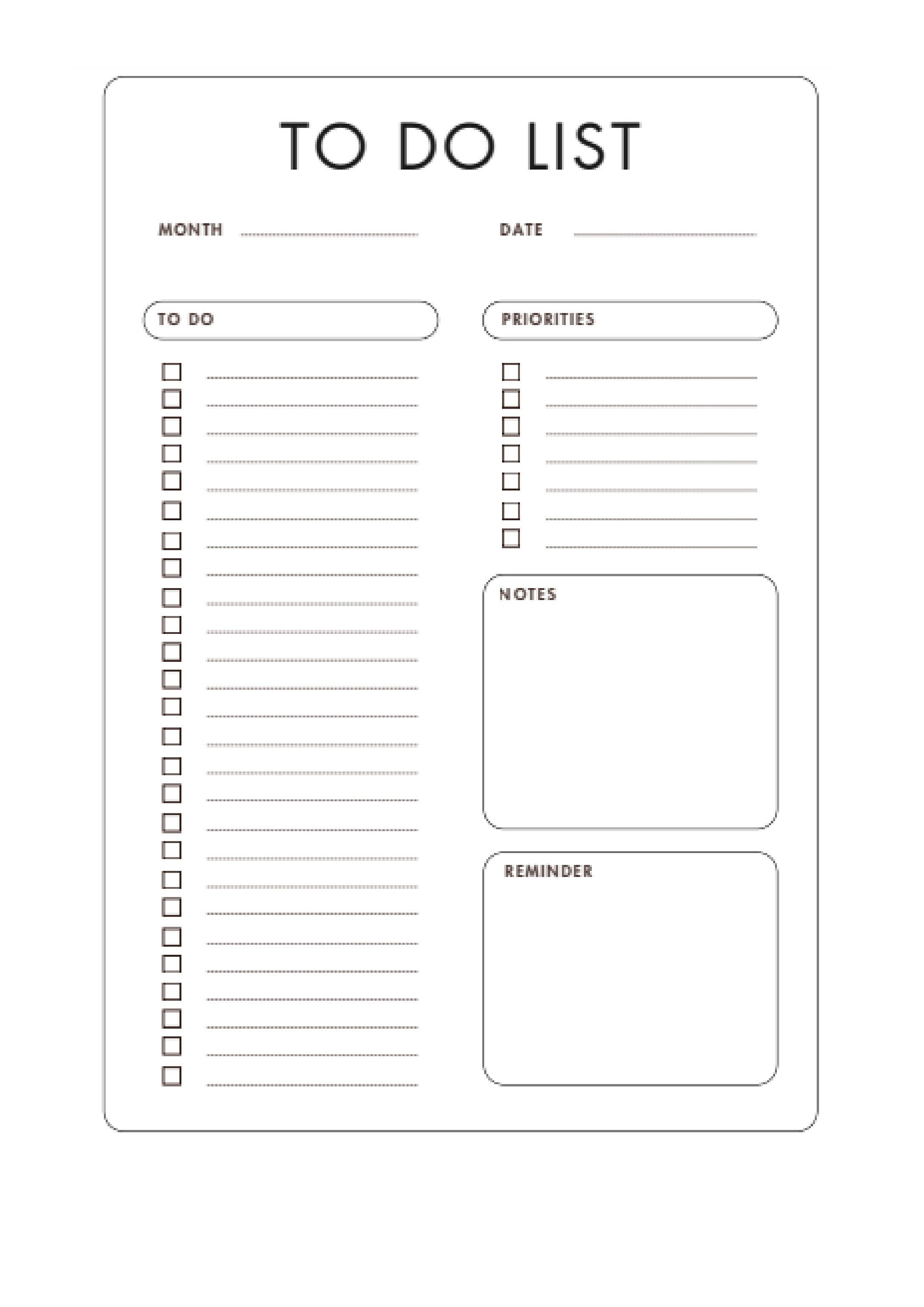 Digital Download TO DO List. Black and White Digital Download Document ...