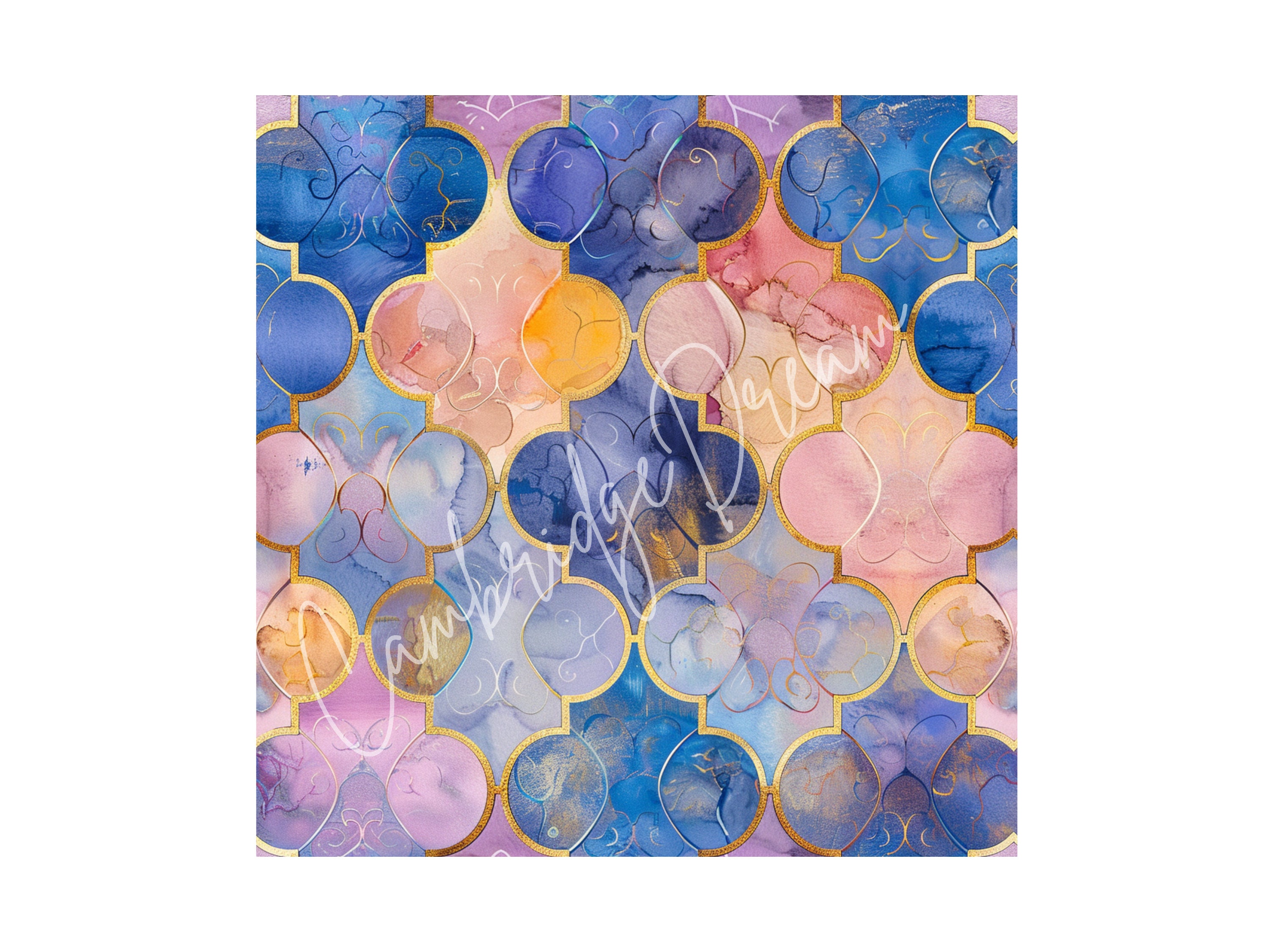 Seamless Islamic Pastel Patterns | Watercolour Digital Paper Pack ...