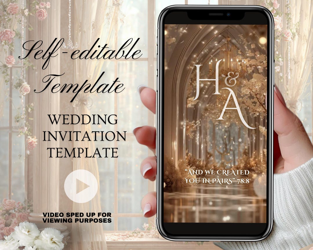 Editable Nikkah Invitation Video | Canva Islamic Wedding Mobile ...