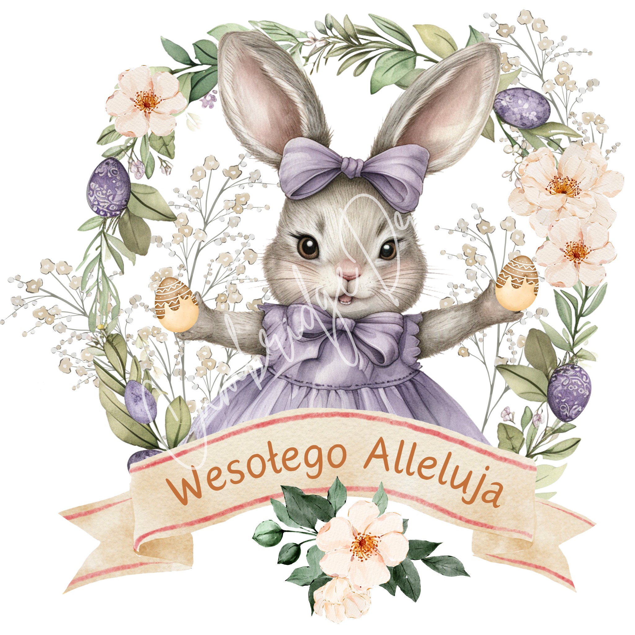 Wesolego Alleluja 5 Easter Cliparts PNG File Digital Download Easter ...