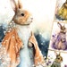 Cute Bunnies Wearing Dresses PNG Watercolor Clipart Cute - Etsy