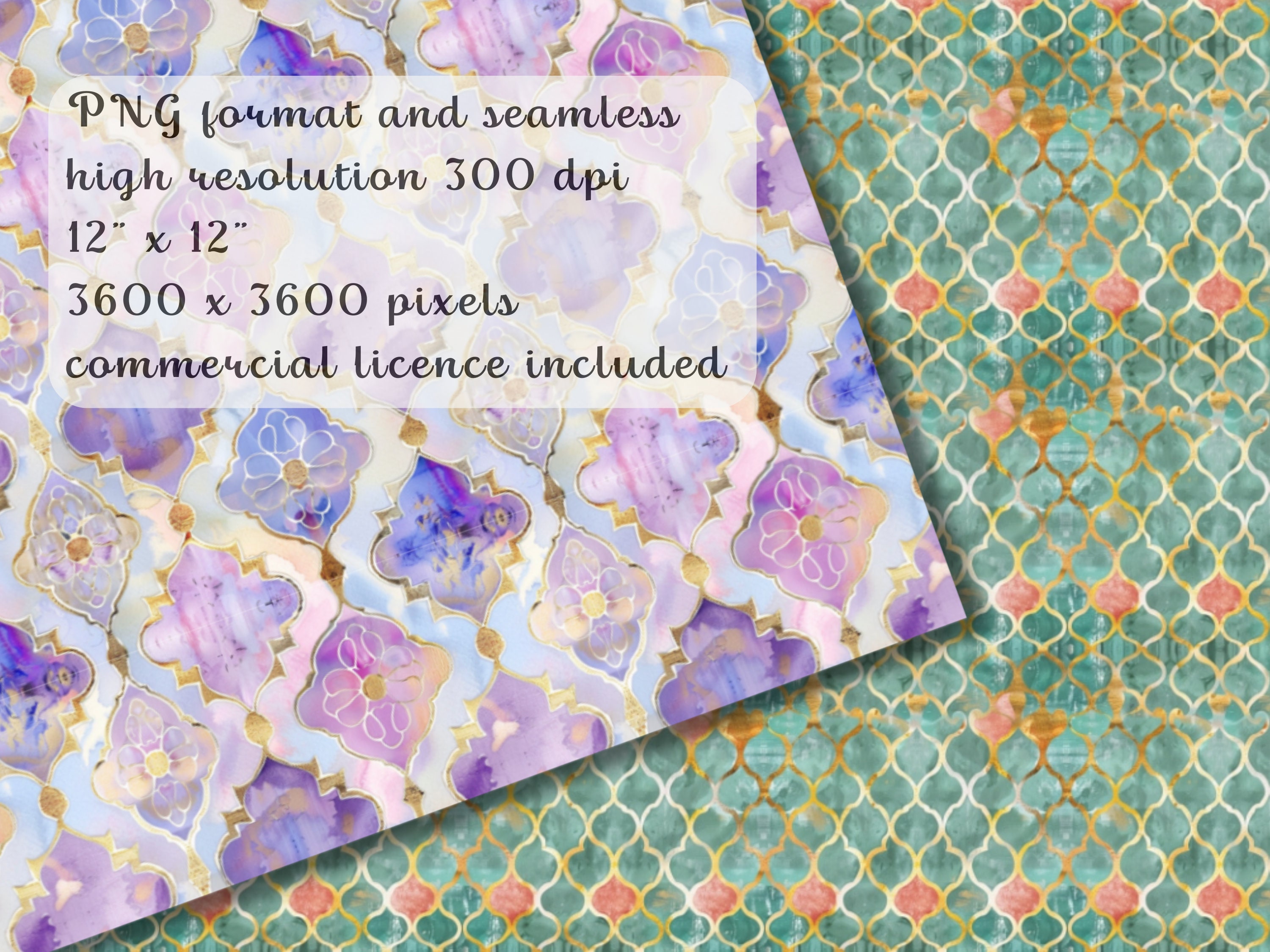 Seamless Islamic Pastel Patterns | Watercolour Digital Paper Pack ...