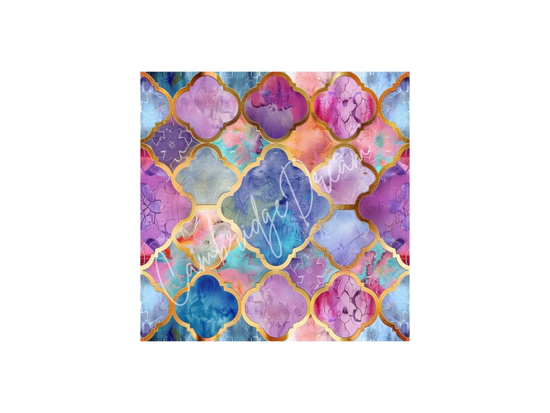 Seamless Islamic Pastel Patterns Watercolour Digital Paper Pack Islamic ...