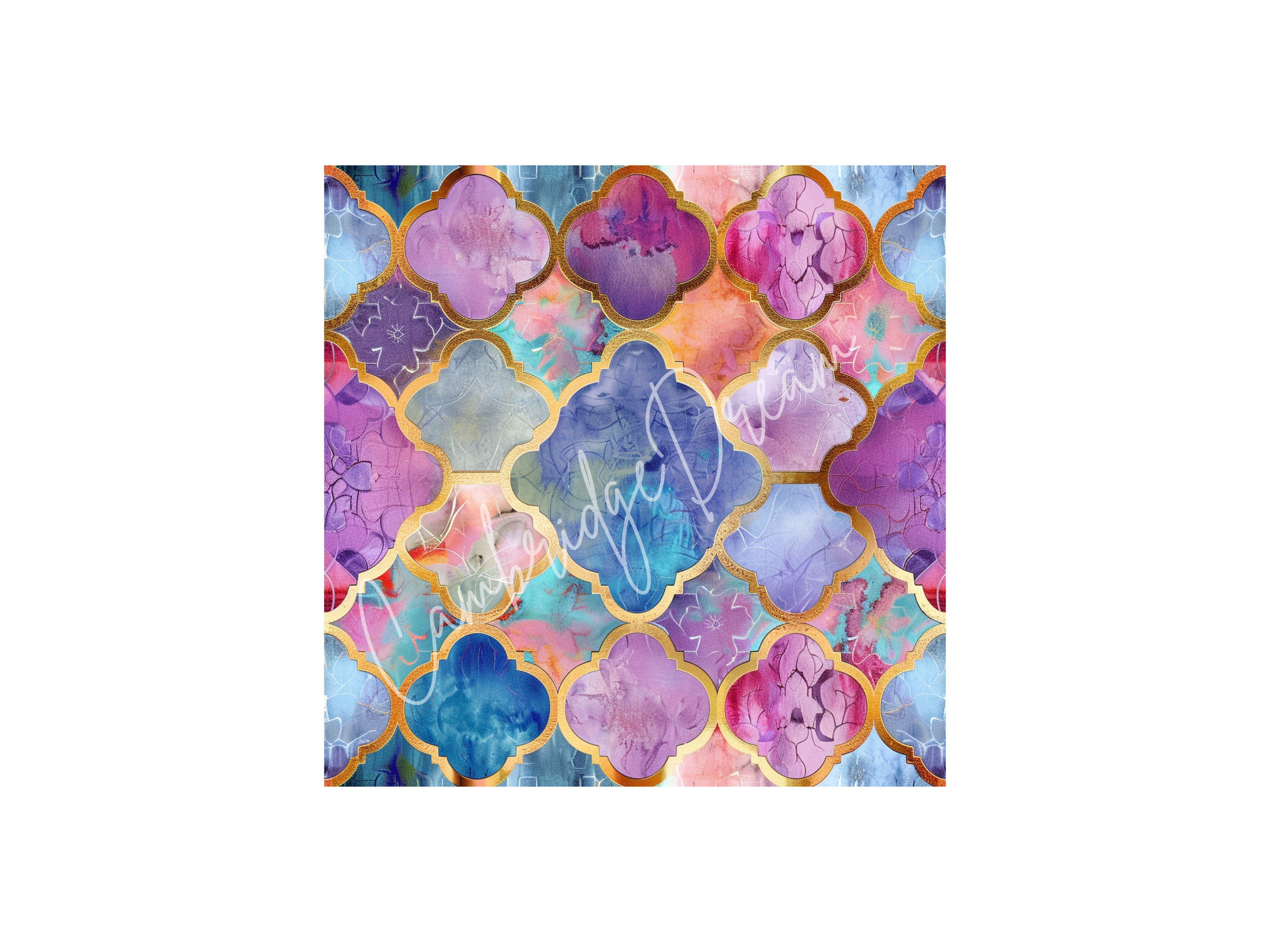 Seamless Islamic Pastel Patterns Watercolour Digital Paper Pack Islamic ...