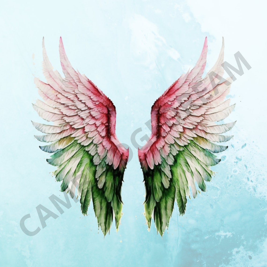 20 Angel Wings Watercolor Clipart Png, Angel Wings Сlip Art, Cute Angel ...