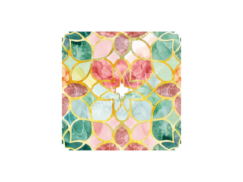 Seamless Islamic Pastel Patterns | Watercolour Digital Paper Pack ...